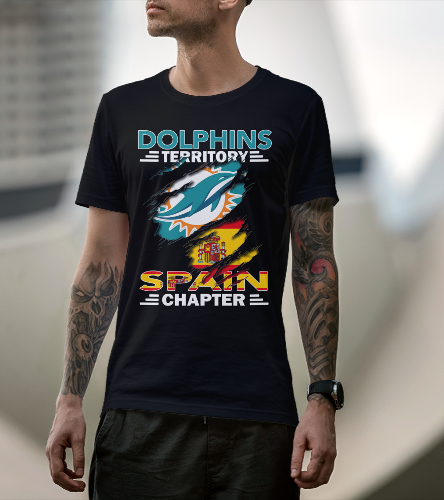 Dolphins Territory Spain Chapter Miami Dolphins Spain Flag T-Shirt