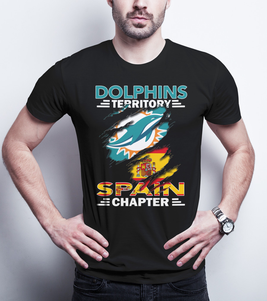 Dolphins Territory Spain Chapter Miami Dolphins Spain Flag T-Shirt