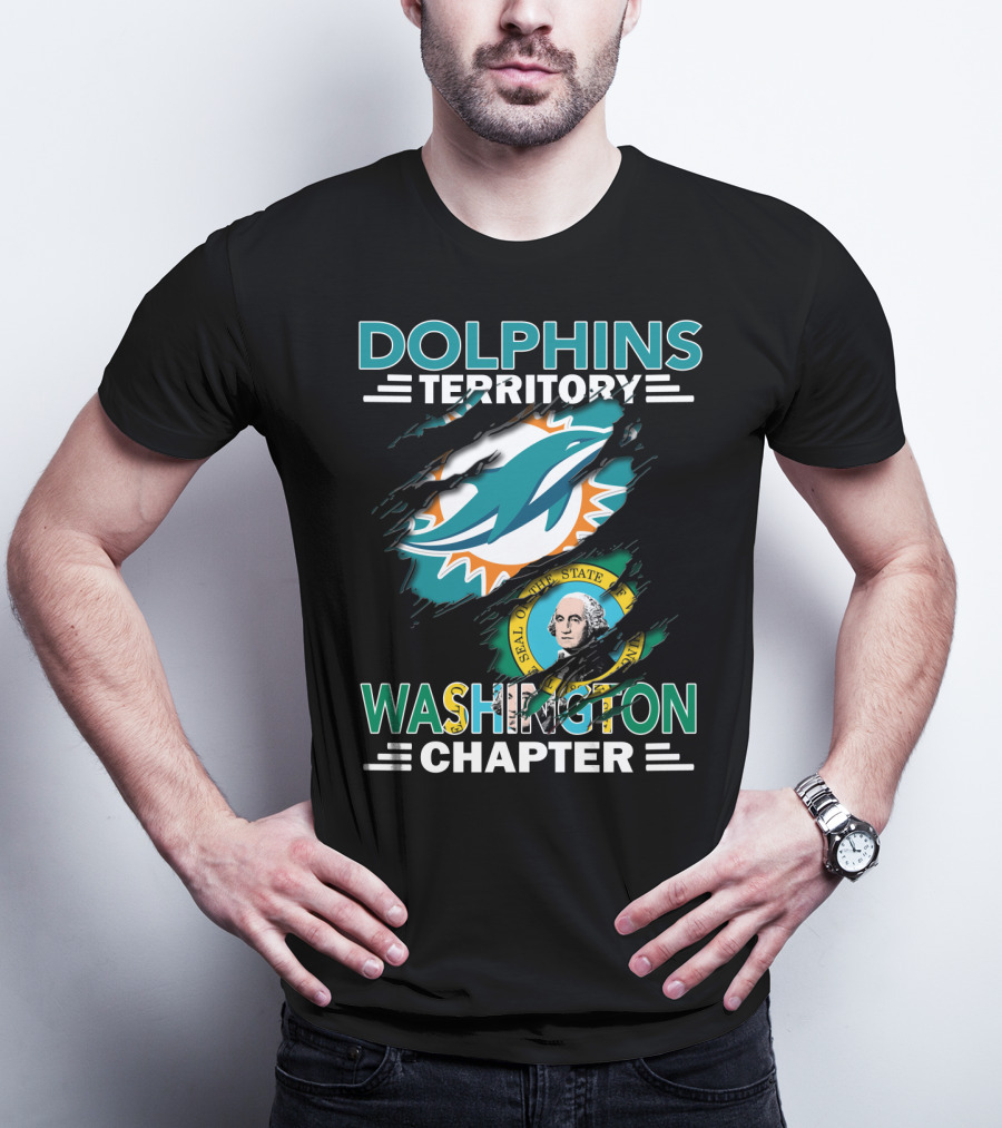 Dolphins Territory Washington Chapter Seal Logo Integration T-Shirt