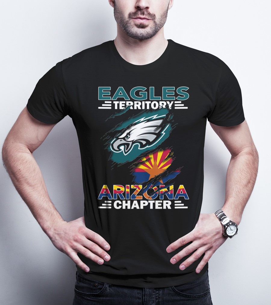 Eagles Territory Arizona Chapter Nfl Fan Club Arizona Flag And Eagles T-Shirt