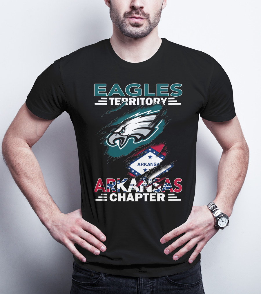 Eagles Territory Arkansas Chapter Philadelphia Logo Razorback Flag T-Shirt