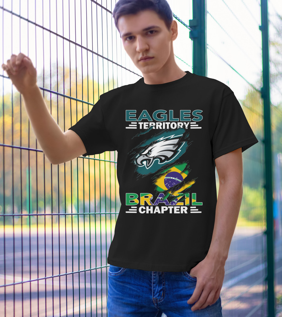Eagles Territory Brazil Chapter Fan Logo With Brazil Flag Elements T-Shirt