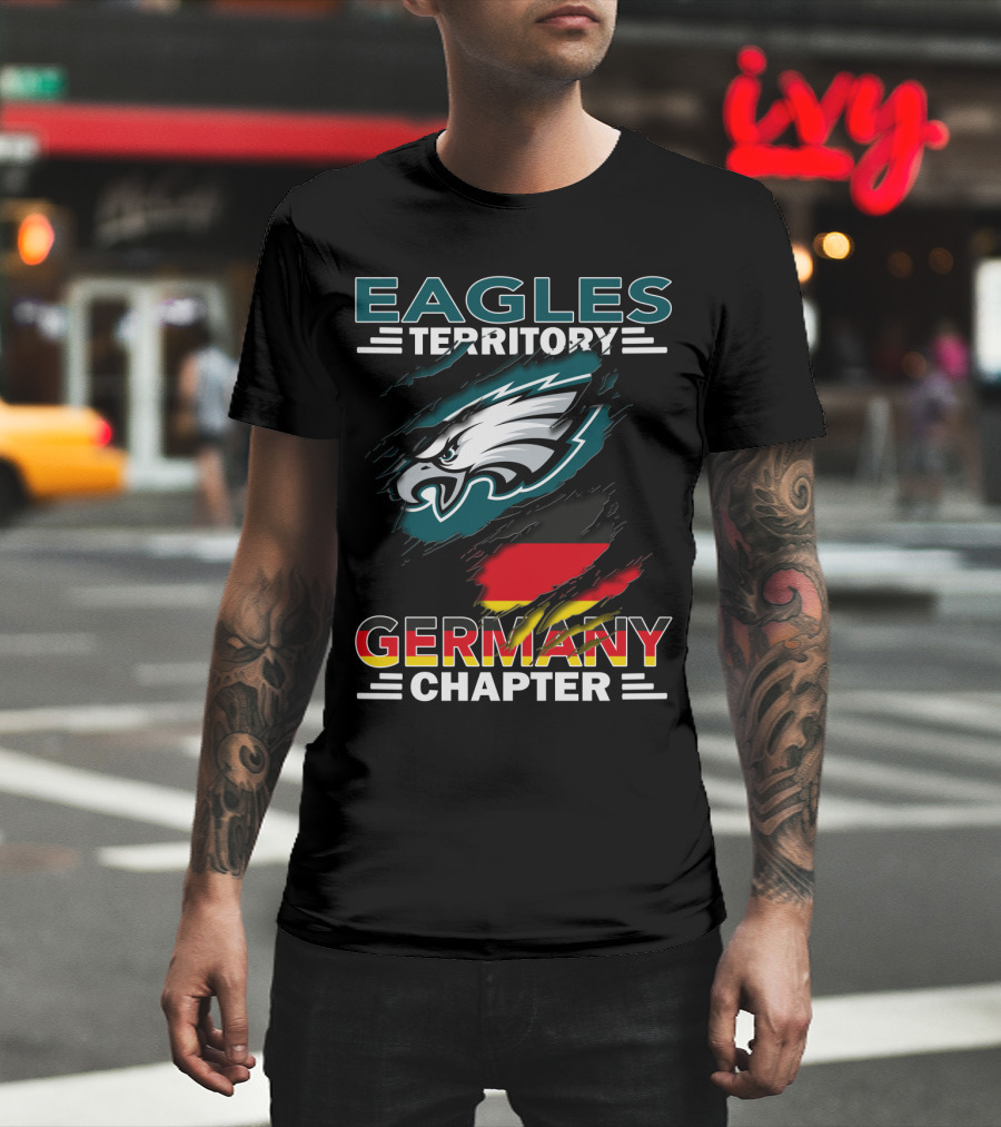 Eagles Territory Germany Chapter Philadelphia Logo Flag Colors T-Shirt