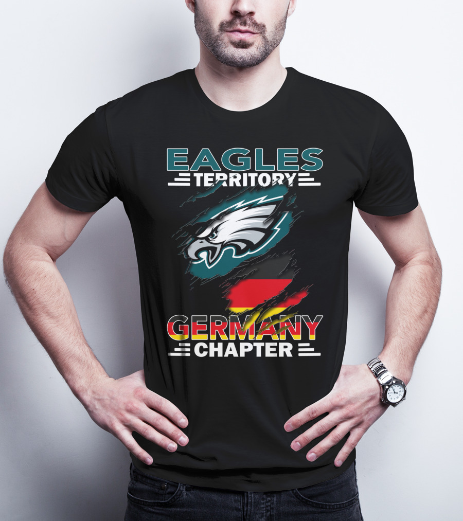 Eagles Territory Germany Chapter Philadelphia Logo Flag Colors T-Shirt