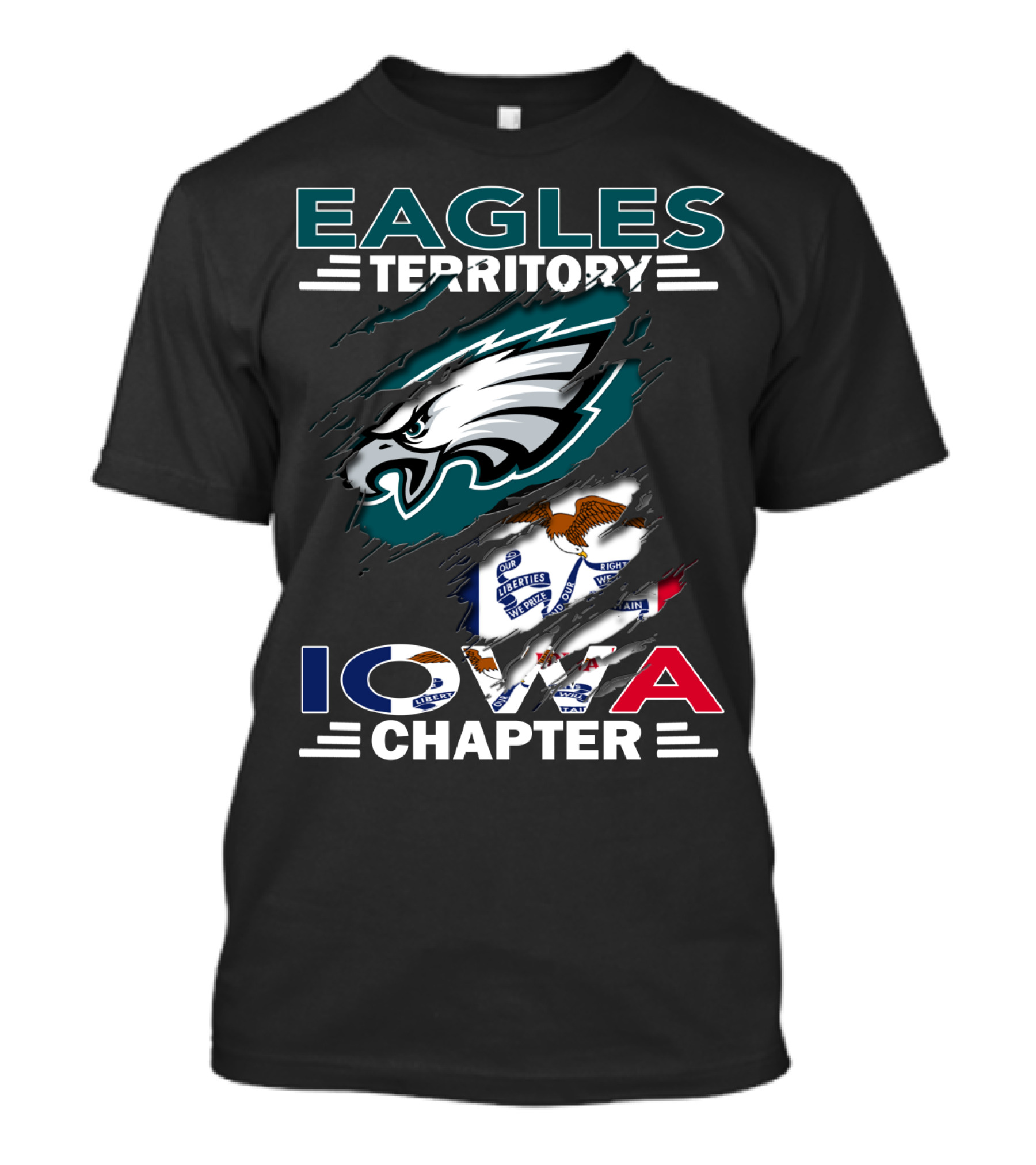 Eagles Territory Iowa Chapter Philadelphia Eagles Fan Club Loyalty Supporters T-Shirt