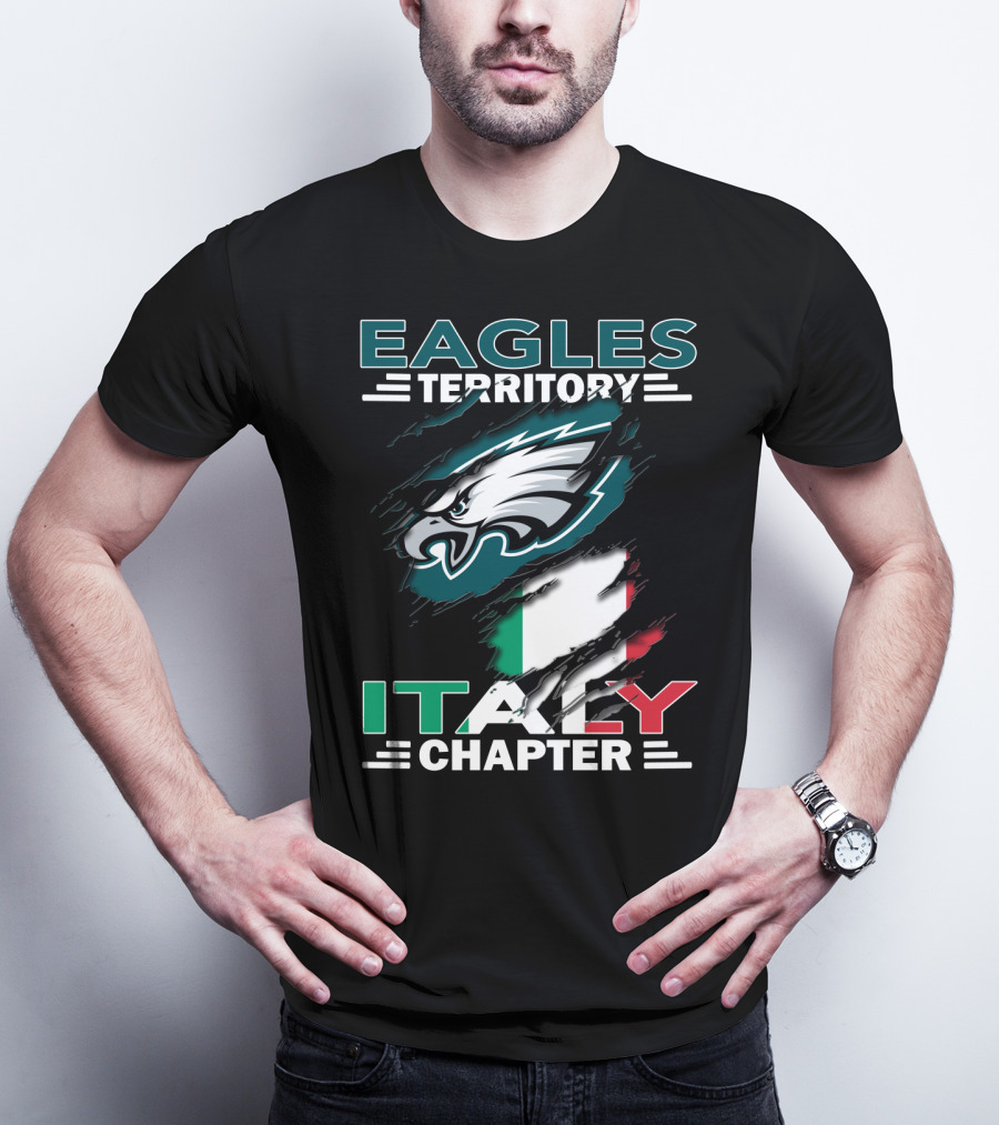 Eagles Territory Italy Chapter Philadelphia Flag T-Shirt