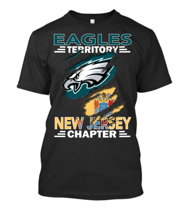 Eagles Territory New Jersey Chapter With Philadelphia Eagles Logo And NJ State Flag T-Shirt