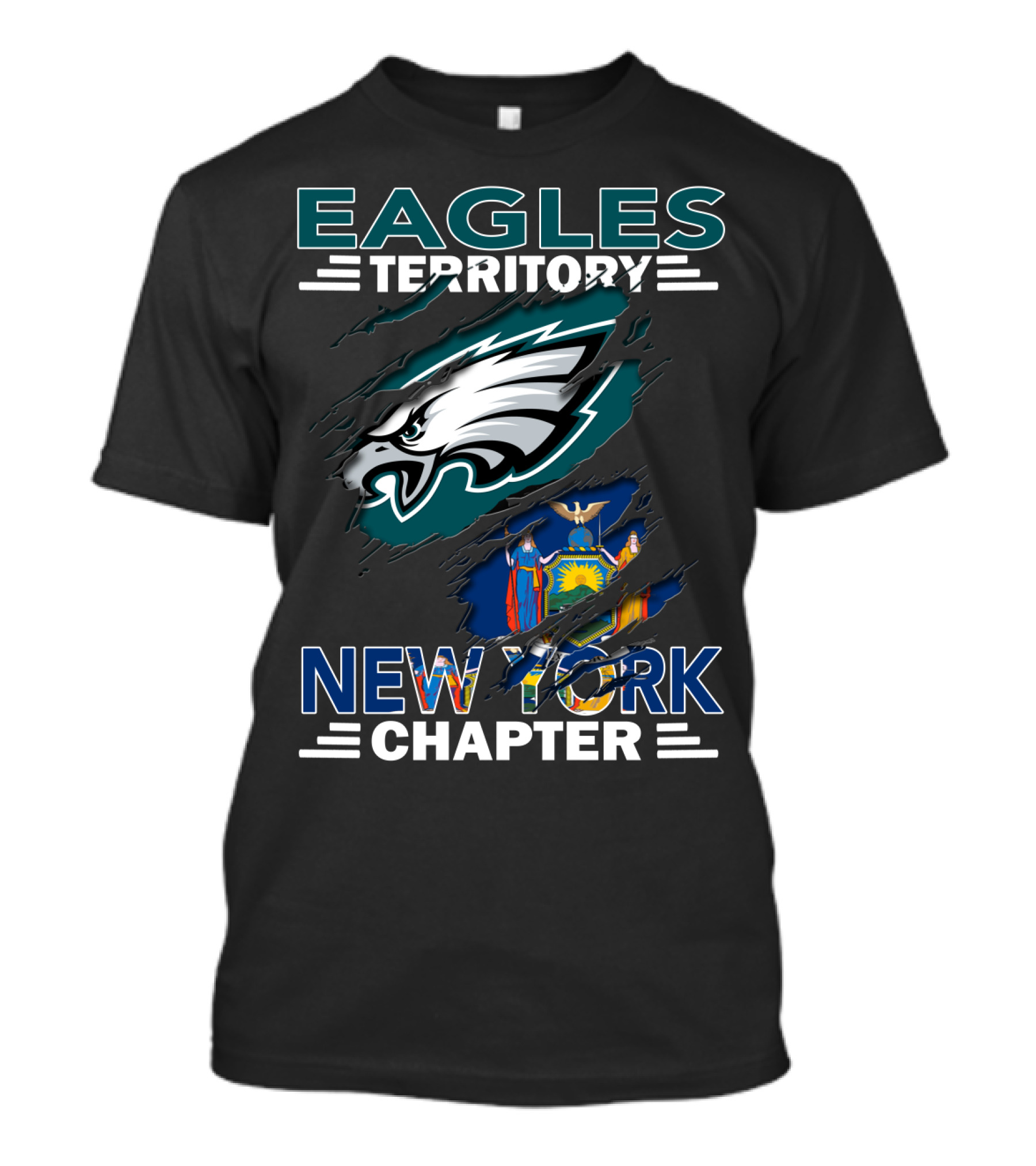 Eagles Territory New York Chapter Flag Iconic Logo Ravens T-Shirt