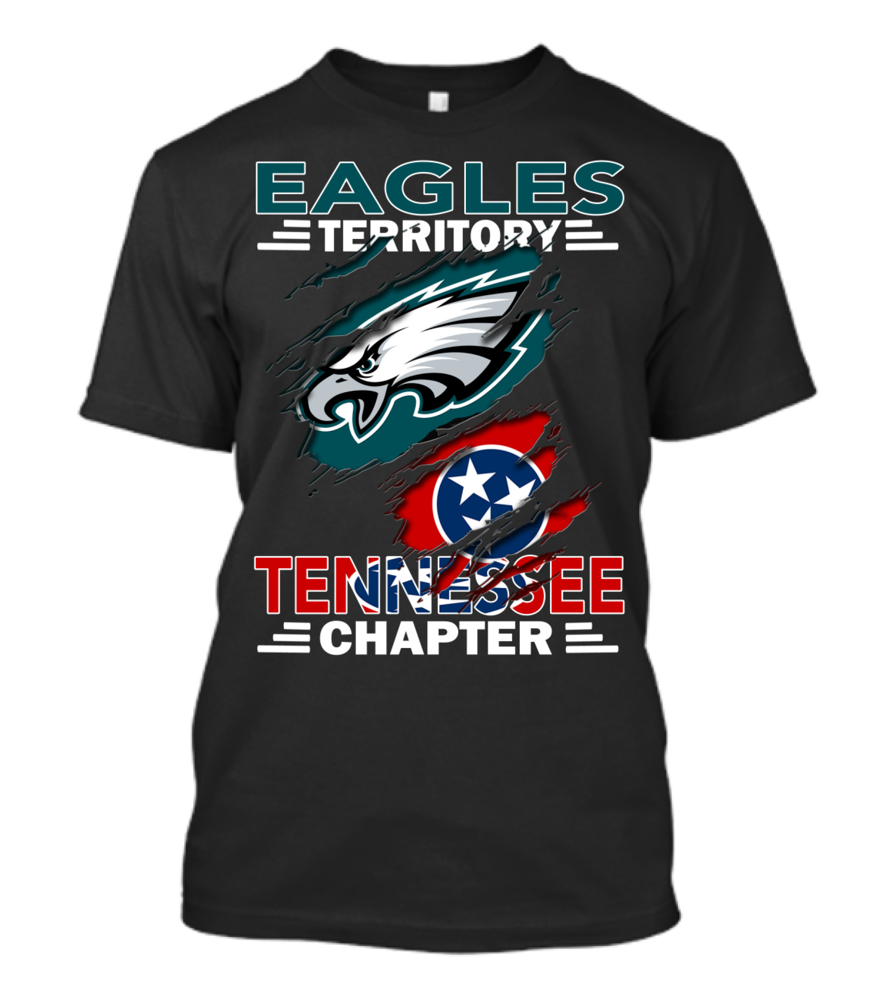 Eagles Territory Tennessee Chapter Philadelphia Eagles Tennessee Flag T-Shirt