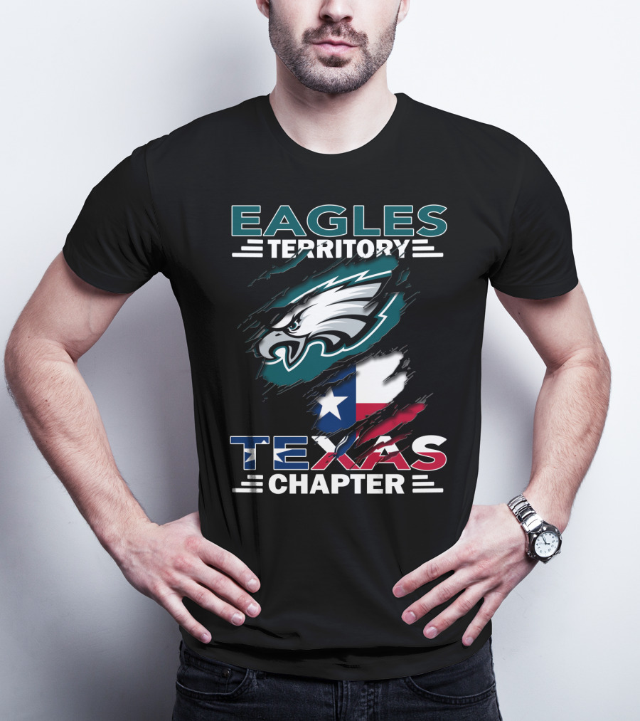 Eagles Territory Texas Chapter NFL Fan Club Texas Flag Integration T-Shirt