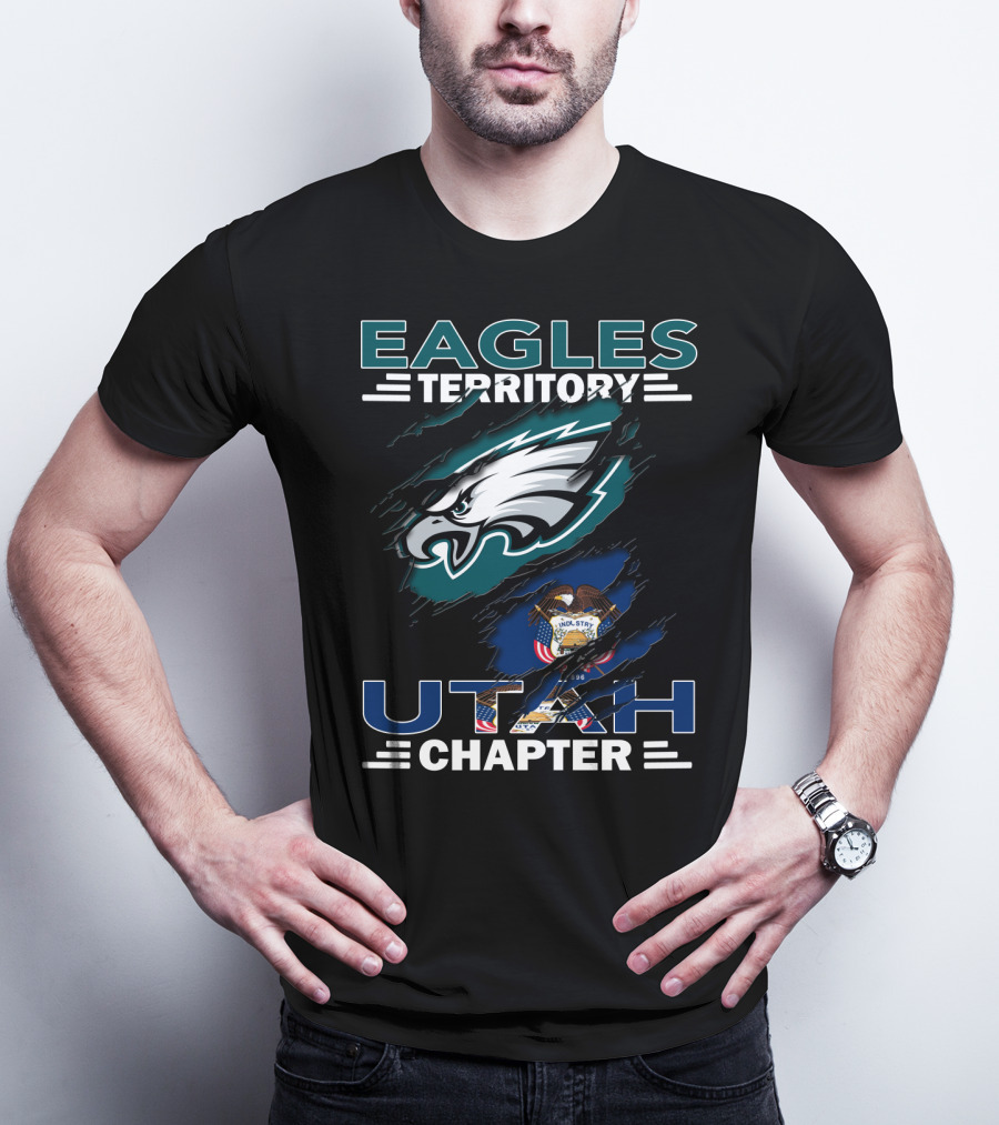 Eagles Territory Utah Chapter Philadelphia Eagles Utah State Flag T-Shirt