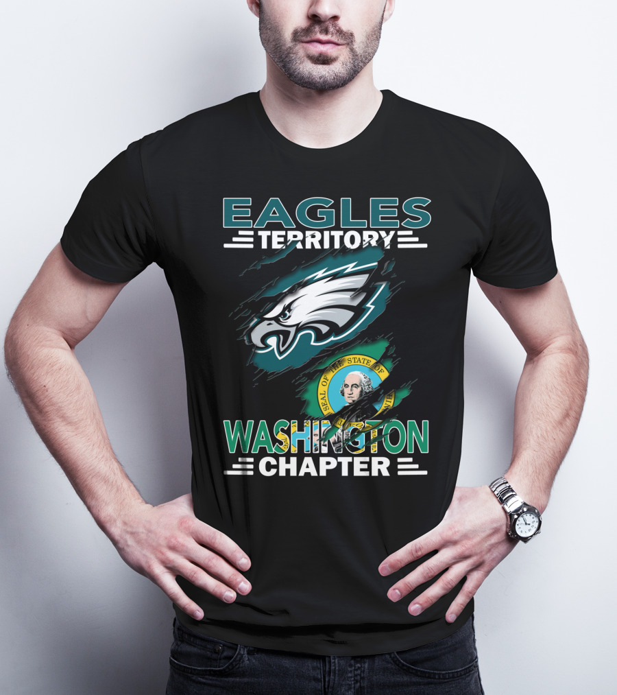 Eagles Territory Washington Chapter State Seal Football T-Shirt