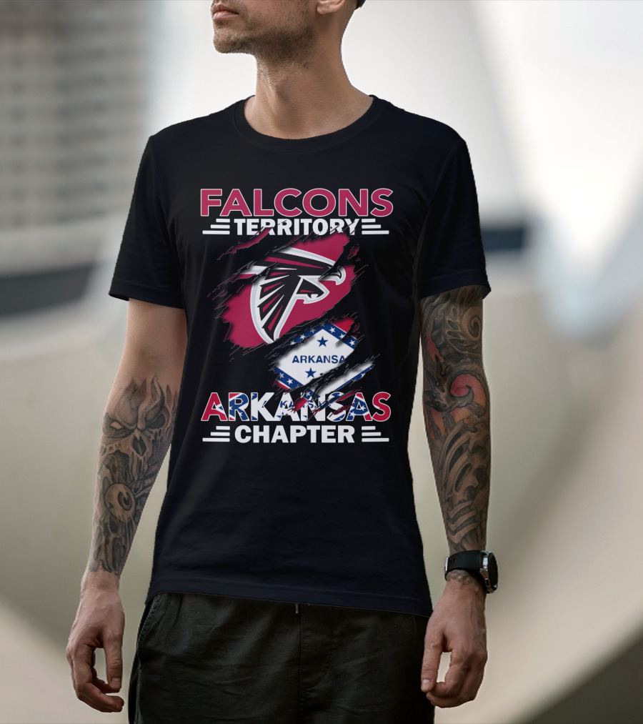 Falcons Territory Arkansas Chapter Falcons Logo And Arkansas Shape T-Shirt