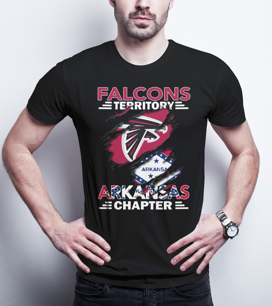 Falcons Territory Arkansas Chapter Falcons Logo And Arkansas Shape T-Shirt