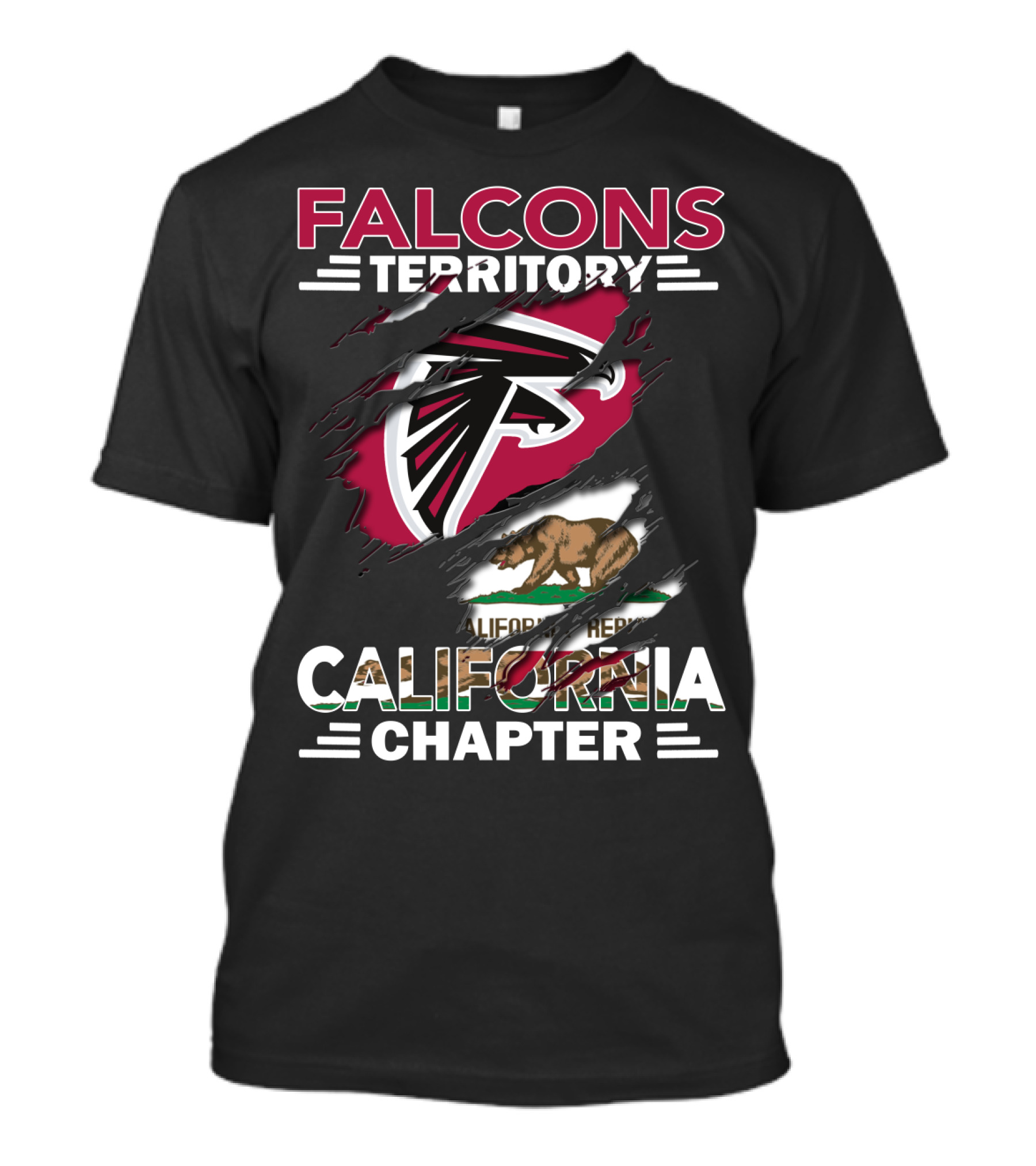 Falcons Territory California Chapter With Bear And Falcon T-Shirt