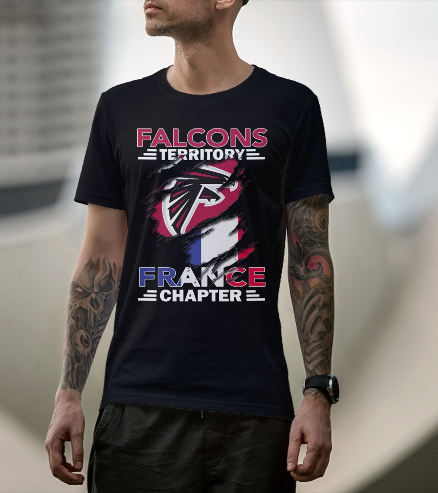 Falcons Territory France Chapter NFL Logo And French Flag T-Shirt
