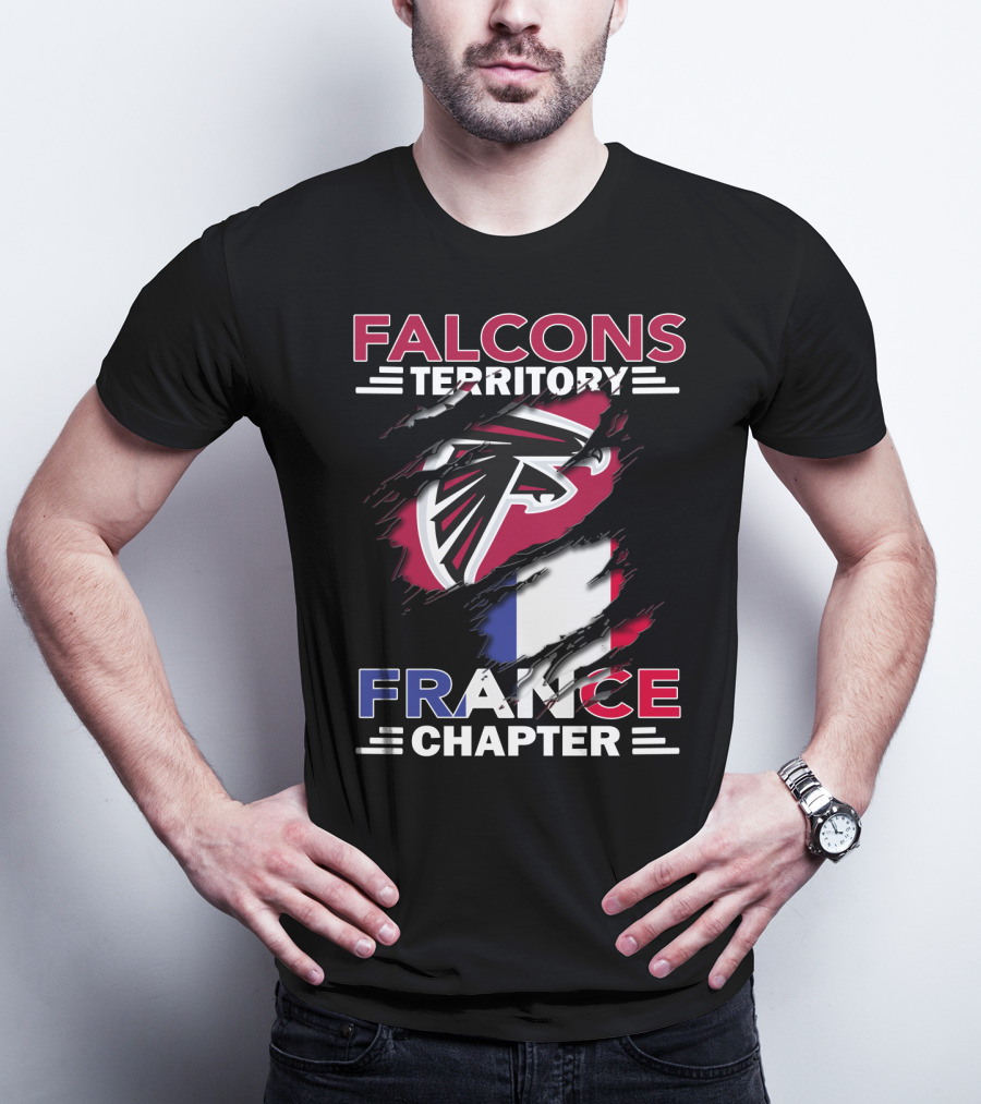 Falcons Territory France Chapter NFL Logo And French Flag T-Shirt