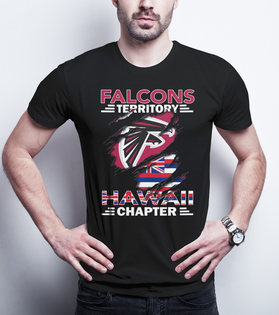 Falcons Territory Hawaii Chapter With Atlanta Falcons Logo And Hawaiian Flag Elements T-Shirt