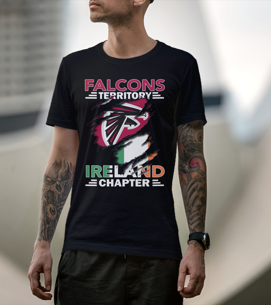 Falcons Territory Ireland Chapter Flag And Logo Emblem T-Shirt
