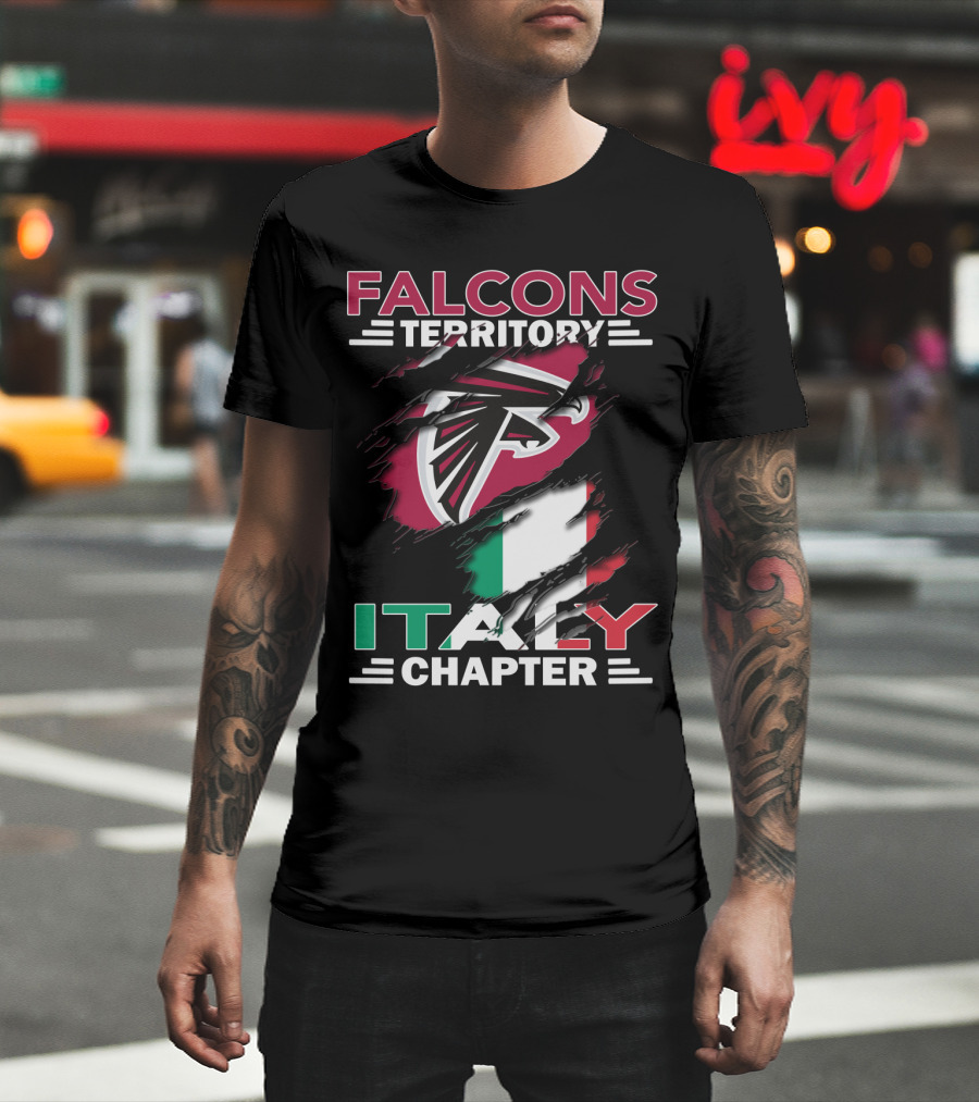 Falcons Territory Italy Chapter Atlanta Italy Flag T-Shirt