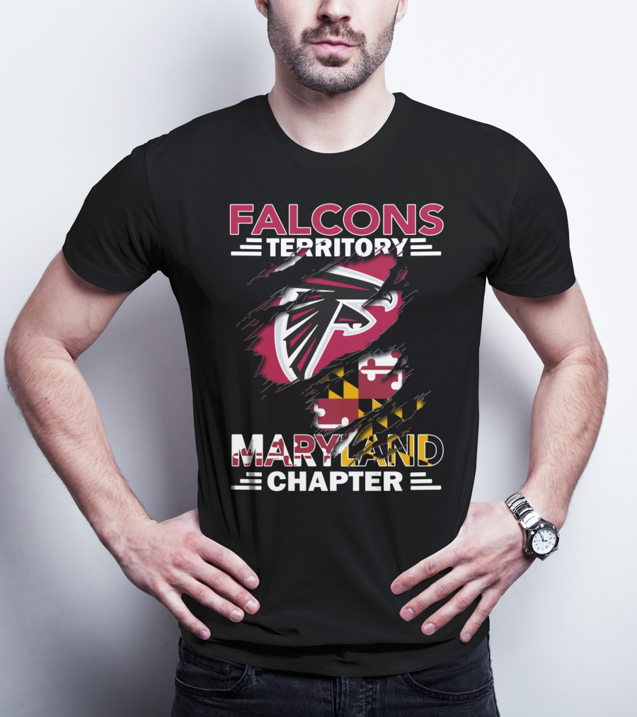 Falcons Territory Maryland Chapter Ravens Shield Flag T-Shirt