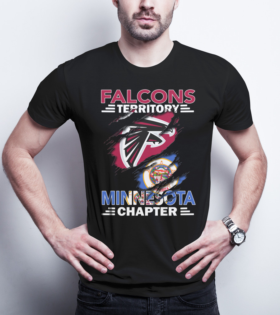 Falcons Territory Minnesota Chapter Sports Logo And State Emblem T-Shirt