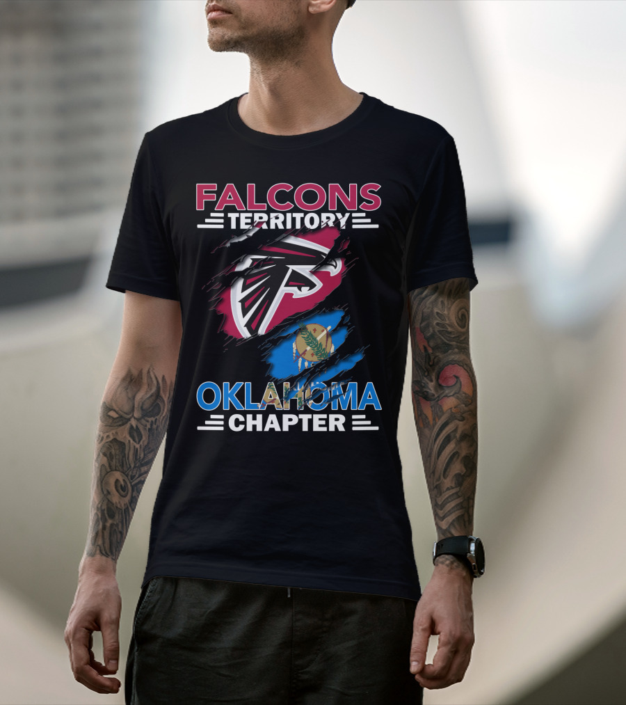 Falcons Territory Oklahoma Chapter Logo With Oklahoma State Flag Elements T-Shirt