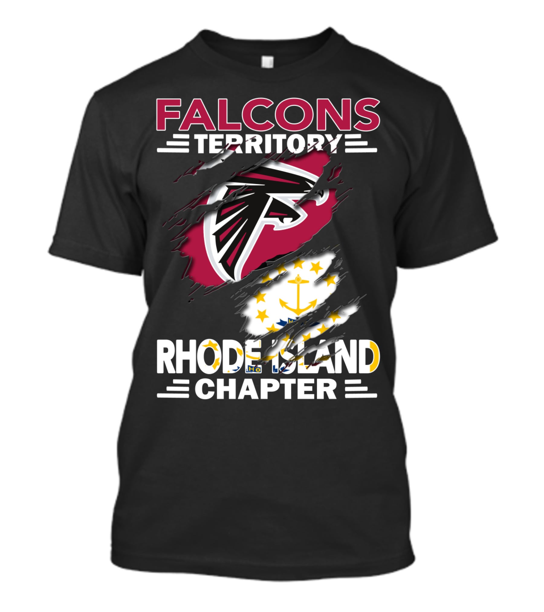 Falcons Territory Rhode Island Chapter Logo Flag T-Shirt