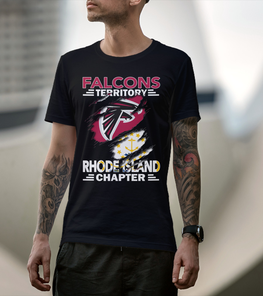 Falcons Territory Rhode Island Chapter Logo Flag T-Shirt