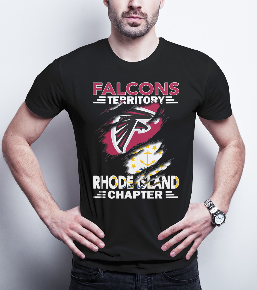 Falcons Territory Rhode Island Chapter Logo Flag T-Shirt