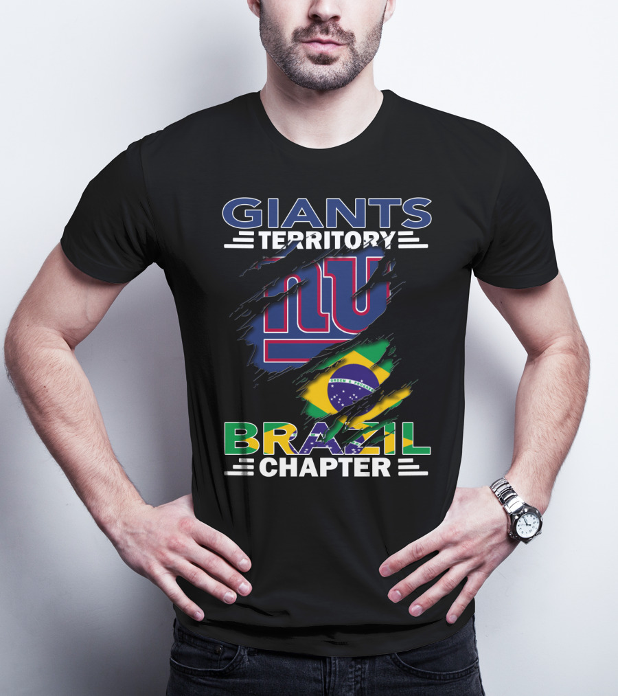 Giants Territory Brazil Chapter NFL New York Giants Emblem Brazilian Flag T-Shirt
