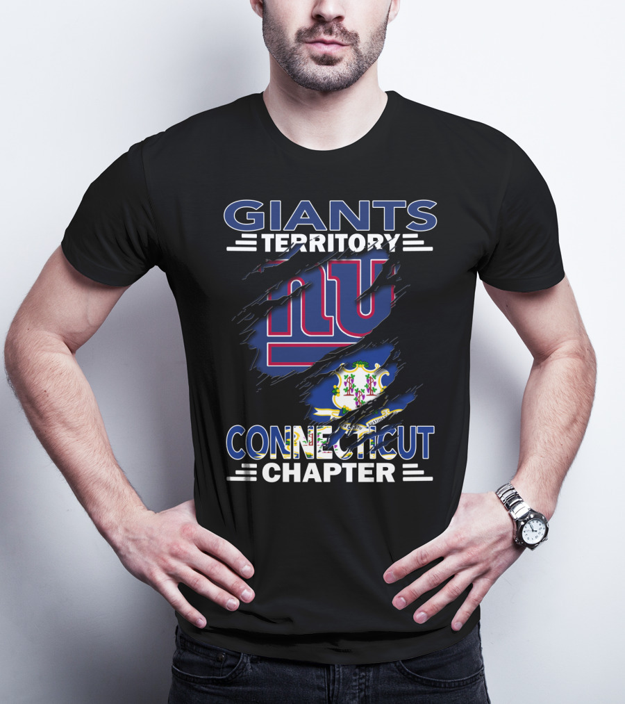 Giants Territory Connecticut Chapter NY Giants Connecticut Flag T-Shirt