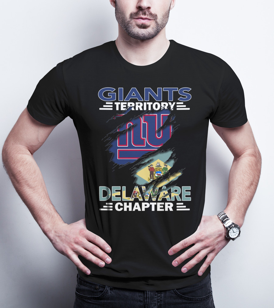 Giants Territory New York Delaware Chapter Logos And Flag T-Shirt
