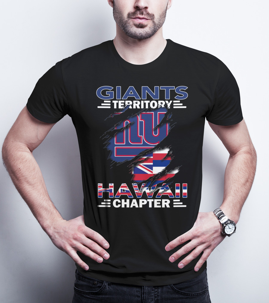 Giants Territory Hawaii Chapter NY Logo Hawaiian Flag T-Shirt
