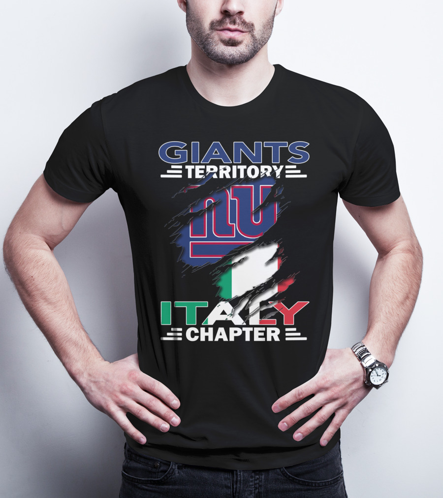 Giants Territory Italy Chapter NY Logo Italian Flag T-Shirt