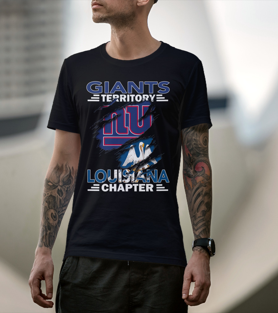 Giants Territory Louisiana Chapter Ny Logo Pelican T-Shirt