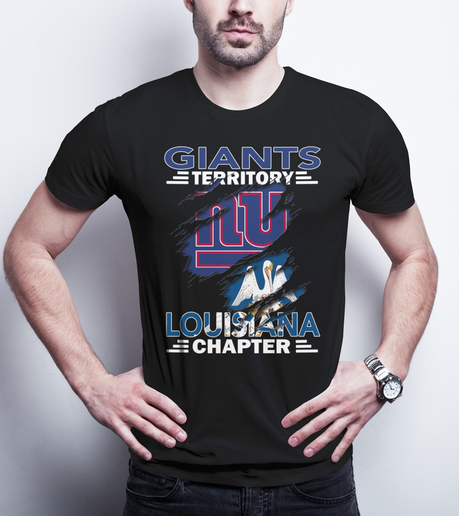Giants Territory Louisiana Chapter Ny Logo Pelican T-Shirt