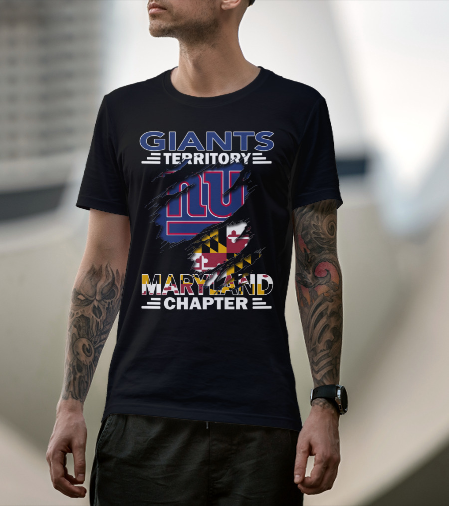 Giants Territory Maryland Chapter NY Logo And Flag T-Shirt