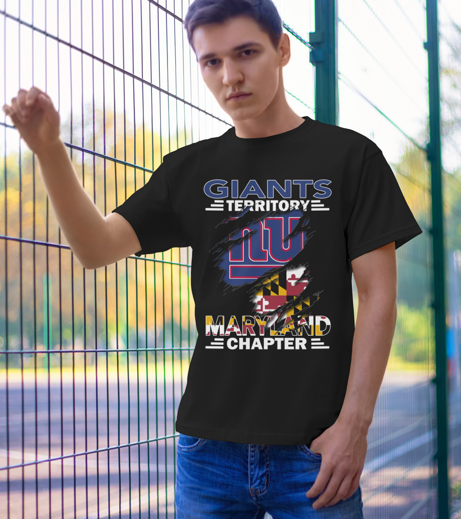 Giants Territory Maryland Chapter NY Logo And Flag T-Shirt