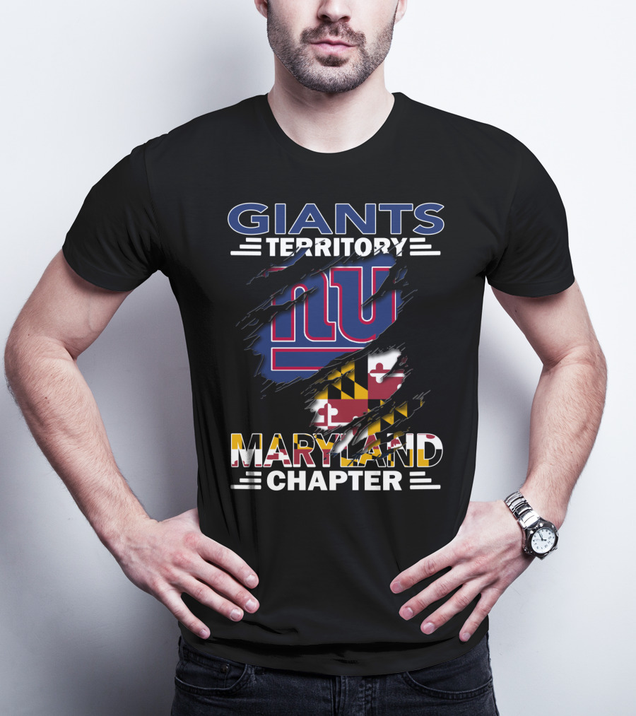 Giants Territory Maryland Chapter NY Logo And Flag T-Shirt