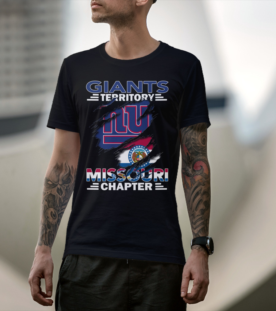 Giants Territory Missouri Chapter NY Logo With Missouri State Flag Elements T-Shirt