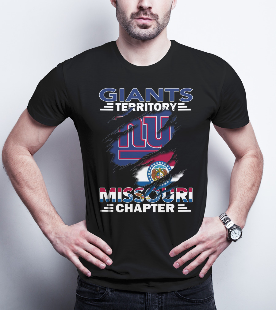 Giants Territory Missouri Chapter NY Logo With Missouri State Flag Elements T-Shirt