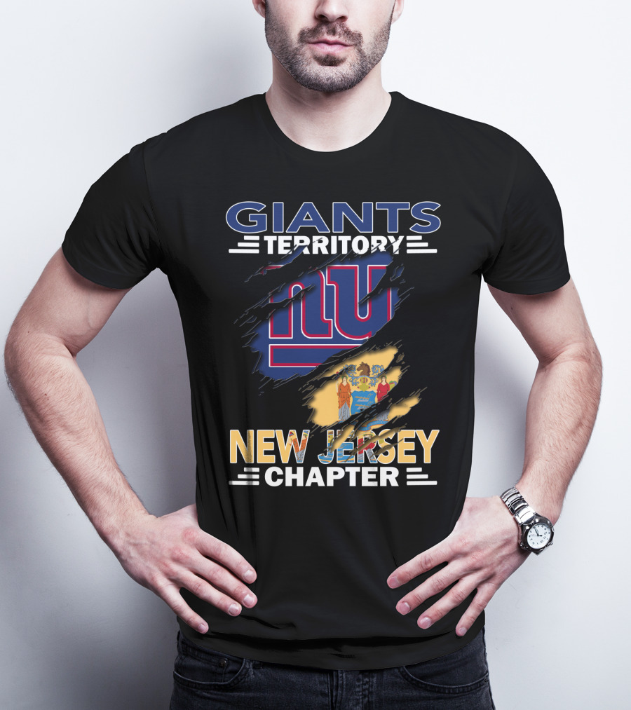 Giants Territory New Jersey Chapter NY Logo With State Flag T-Shirt