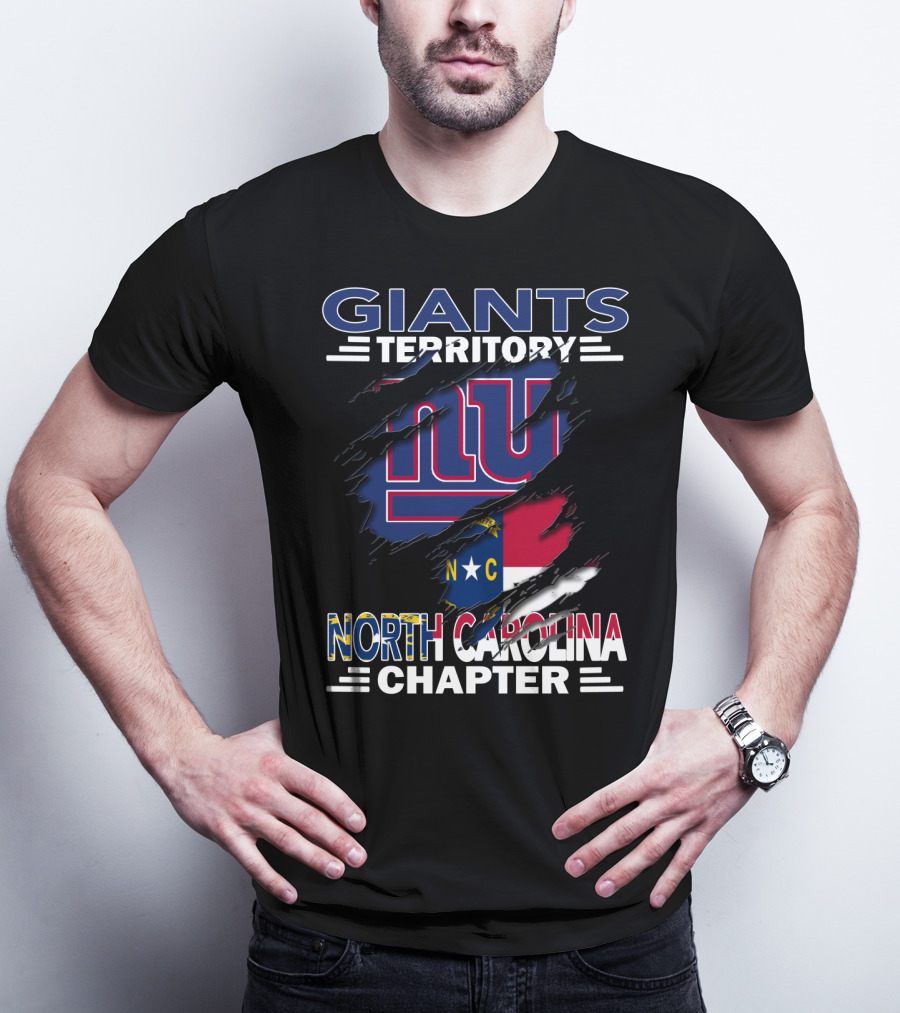 Giants Territory North Carolina Chapter NY Giants Logo North Carolina Flag T-Shirt