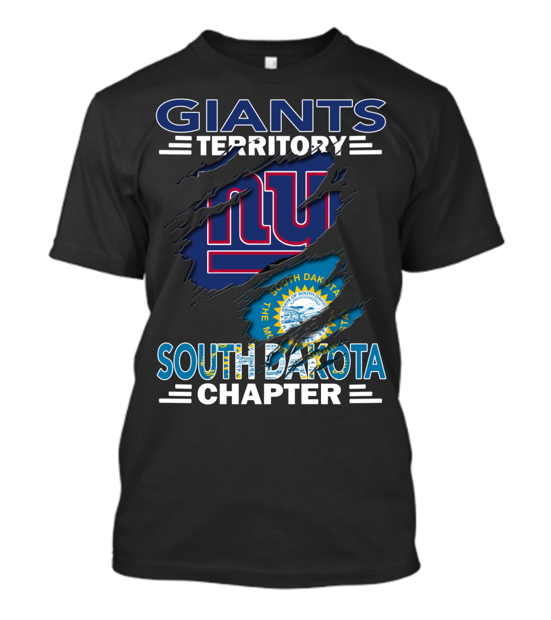 Giants Territory South Dakota Chapter New York Logo Flag Elements T-Shirt