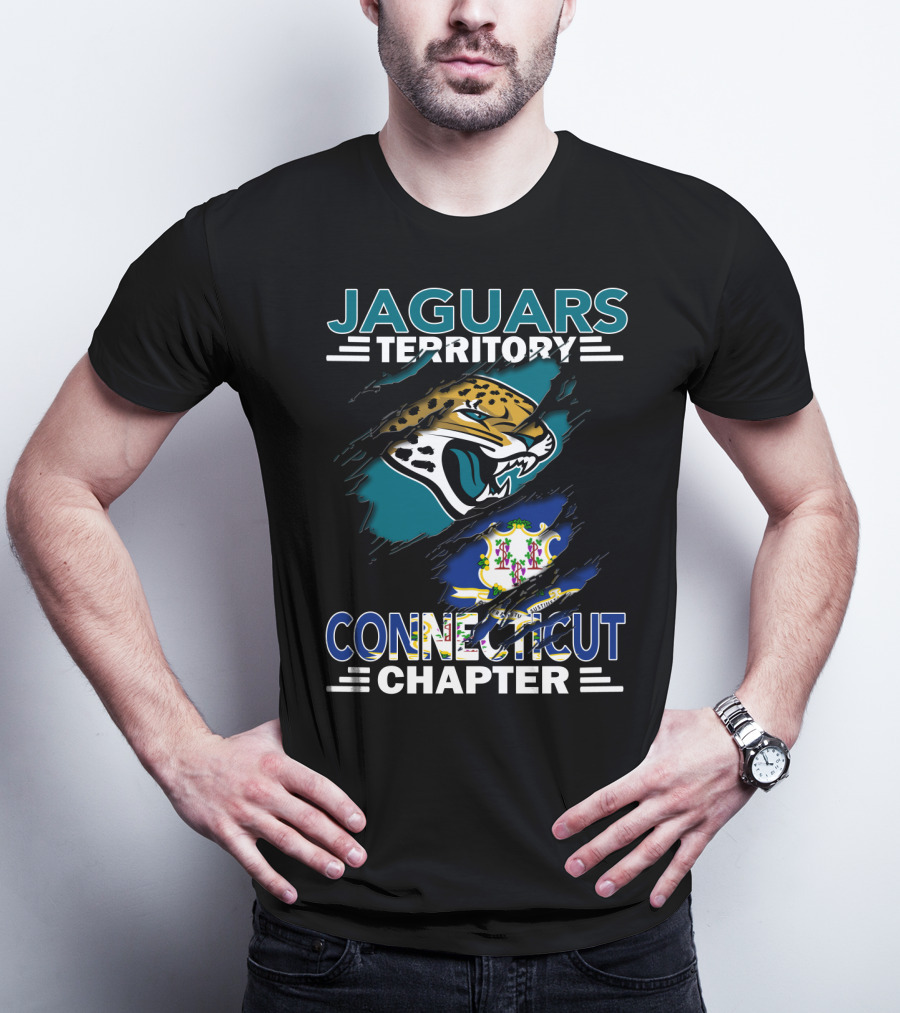 Jaguars Territory Connecticut Chapter Logo With Jaguars Emblem And Connecticut State Seal T-Shirt