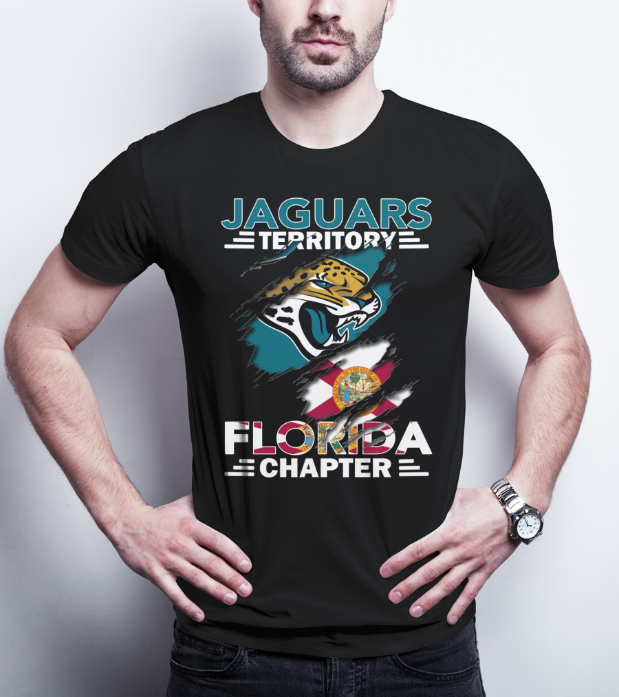 Jaguars Territory Florida Chapter With Logo And State Flag Elements T-Shirt