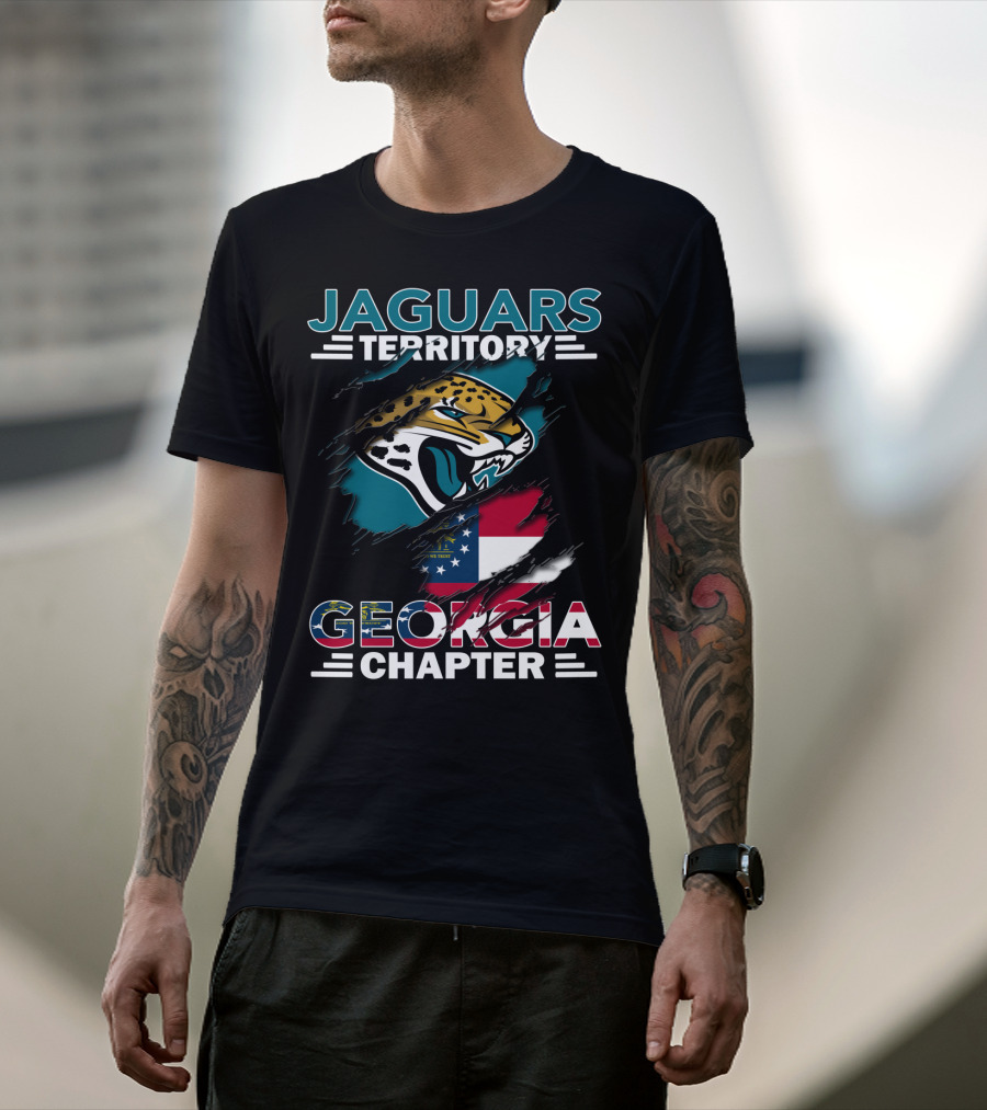 Jaguars Territory Georgia Chapter USA Flag Jaguar Head T-Shirt