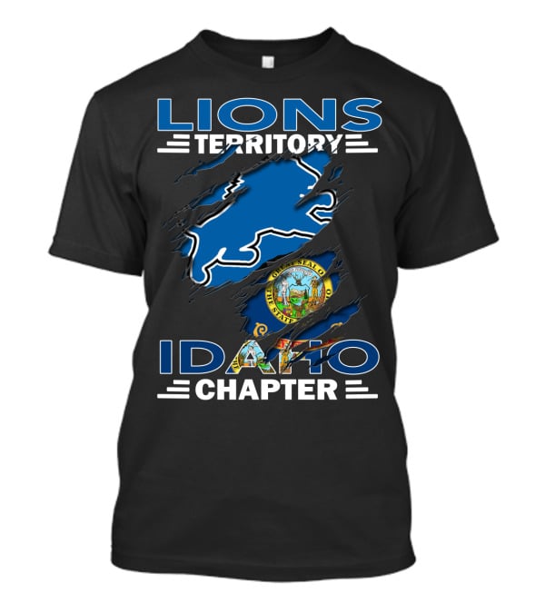 Lions Territory Idaho Chapter State Seal And Lion Map T-Shirt