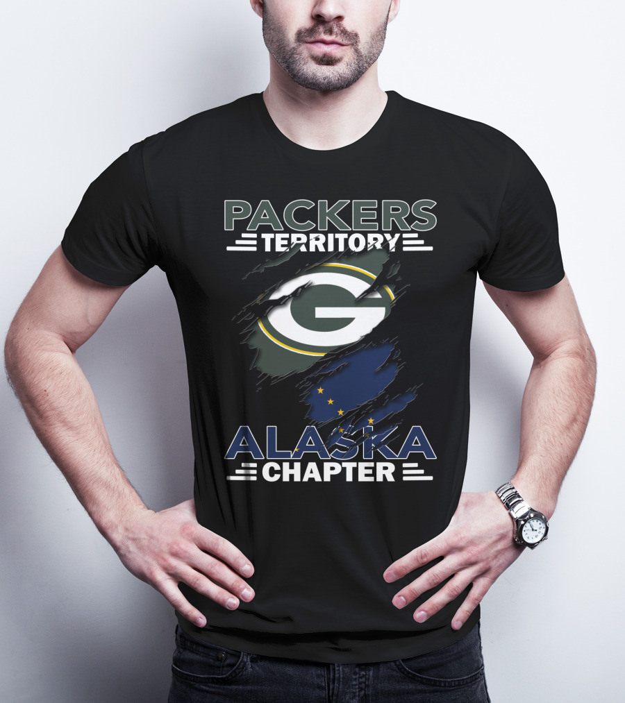 Packers Territory Alaska Chapter Green Bay Logo And Alaska Flag T-Shirt